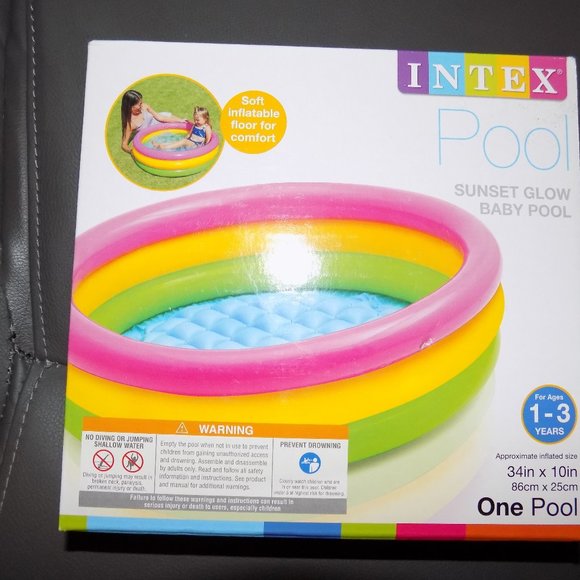 Intex | Toys | Intex Sunset Glow Inflatable Baby Swimming Pool | Poshmark